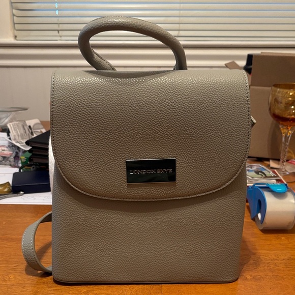 London Style | Bags | London Skye Textured Light Grey Pebbled Backpack ...